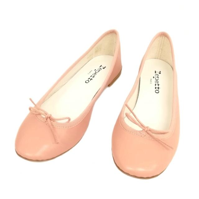 【中古】レペット Repetto V086A バレエシューズ フラットシューズ バレリーナ 35 ピンク 美品 レディース