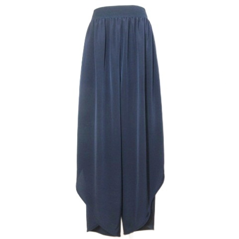 【中古】サポートサーフェス ワイドパンツ レイヤード ウエストゴム 2 L相当 紺 ネイビー /X レディース