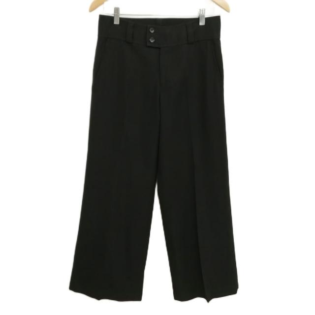 【中古】トリココムデギャルソン TS-P001 AD2006 ウールシルク ワイド ストレート スラックス パンツ 美品 M ブラック