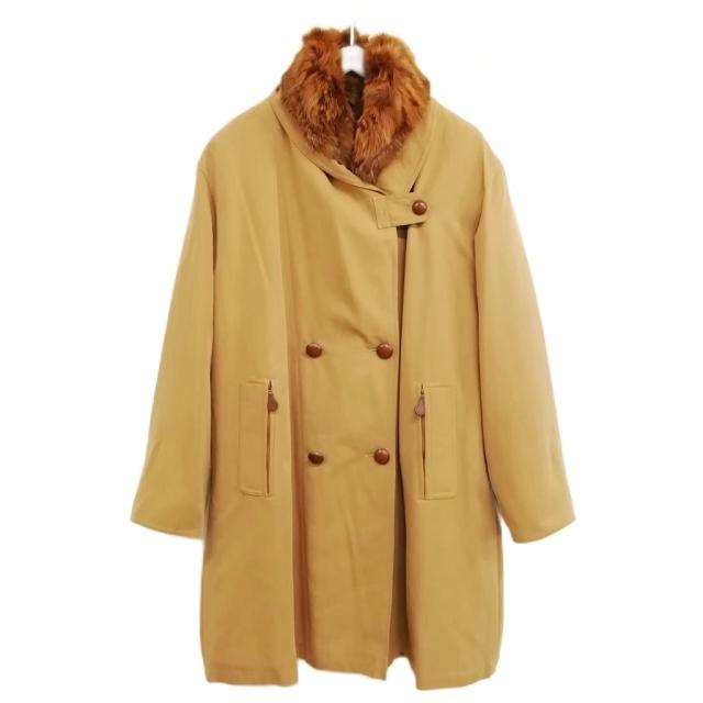 【中古】ヨビス JOBIS リアルファーライナー コート 38 キャメル系 美品 レディース