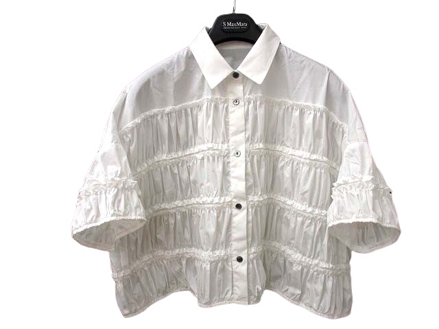 【中古】エンフォルド ENFOLD 25SS TIERED GATHER SHIRT 38 300IS230-2381 ティアード ギャザー シャツ ブラウス レディース