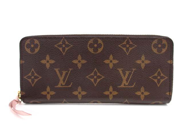 【中古】ルイヴィトン LOUIS VUITTON ポルトフォイユ・クレマンス ローズバレリーヌ M61298 ラウンドファスナー長財布 レディース