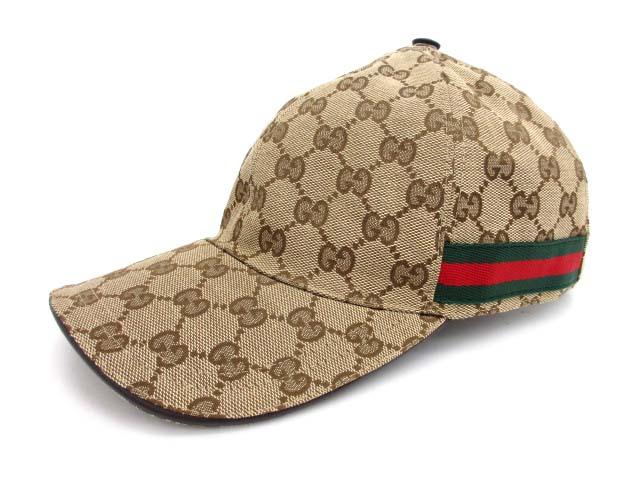 【中古】グッチ GUCCI 200035 GGキャンバス シェリーライン ベースボールキャップ レディース