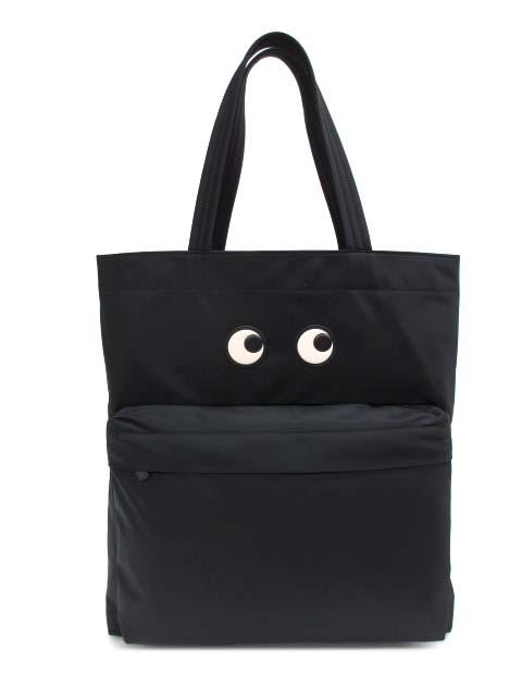 【中古】アニヤハインドマーチ ANYA HINDMARCH ECONYL  アイズ Eyes トート トートバッグ Nylon in Black 5050925193580 レディース