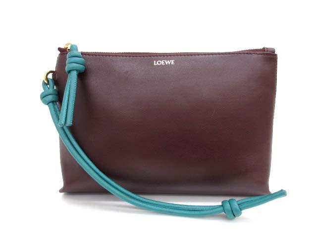 【中古】ロエベ LOEWE 25SS ノット Tポーチ クラッチバッグ CEM1KNPX01 レディース