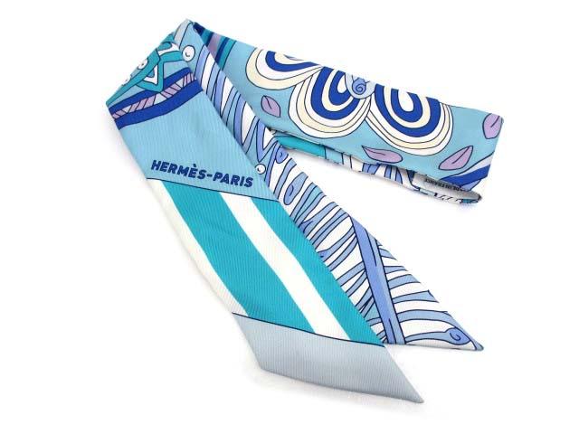 【中古】エルメス HERMES 063070S ツイリー リボンスカーフ マハラニの庭  レディース