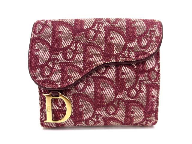 【中古】クリスチャンディオール Christian Dior トロッター Wホック コンパクト財布 サドルウォレット  レディース