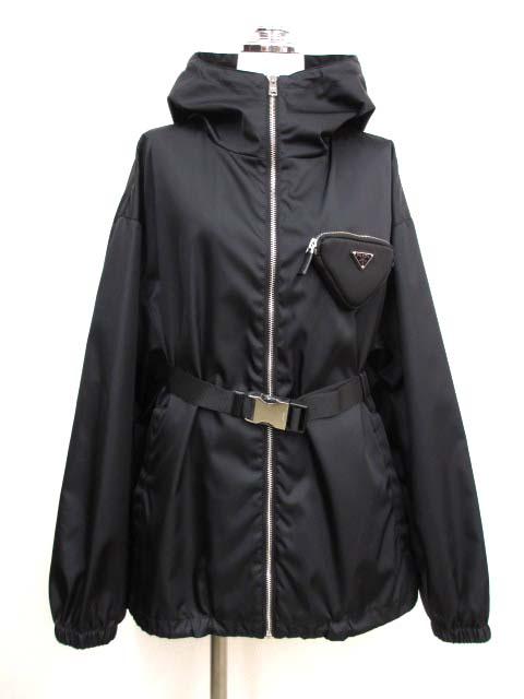 【中古】プラダ PRADA 291964 Re-Nylon トライアングルポーチ付ブルゾン 38 ナイロン ジャケット ブルゾン パーカー