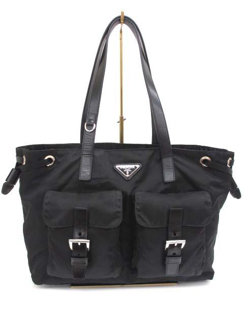 【中古】プラダ PRADA  BR3257 トライアングル ドローストリング トートバッグ レディース