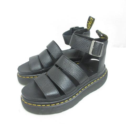 【中古】未使用 ドクターマーチン DR.MARTENS CLARISSA 2 QUAD クラリッサ 2 クアッド サンダル レザー 厚底 UK4 黒