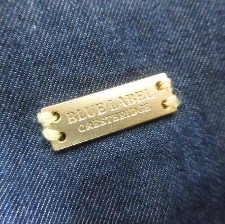 【中古】ブルーレーベルクレストブリッジ 半袖 ワンピース 金ボタン 38 インディゴ パフスリーブ ポケット有り 中古】ブルーレーベルクレストブリッジ 半袖 ワンピース 金ボタン 38