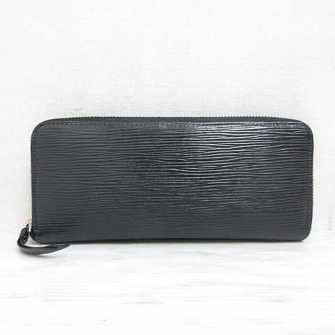 【中古】ルイヴィトン LOUIS VUITTON エピ ポルトフォイユ クレマンス 長財布 M60915 ノワール ラウンドファスナー