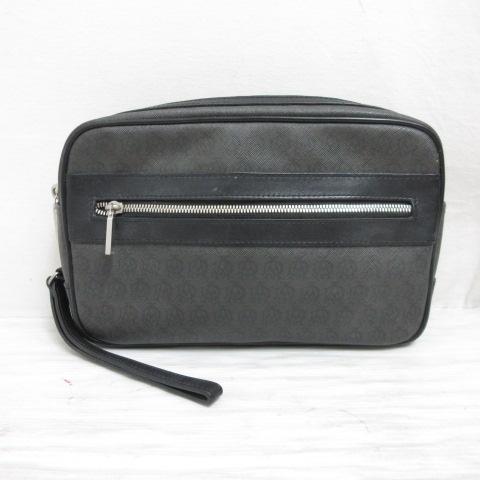 【中古】ダンヒル dunhill ウィンザー セカンド クラッチ バッグ PVC レザー 黒 ブラック 裏地付き メンズ