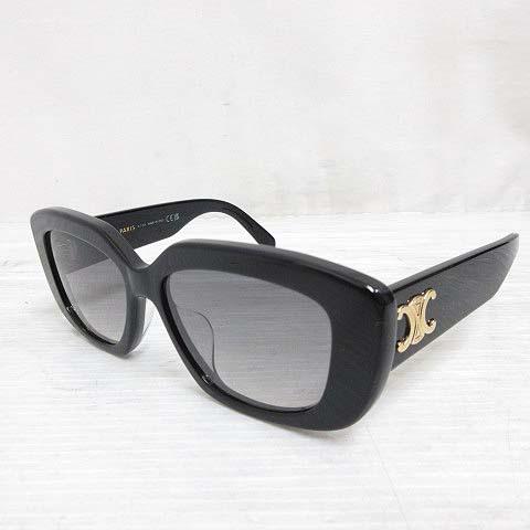 【中古】セリーヌ CELINE サングラス トリオンフ TRIOMPHE 04 CL40216U 01F ブラック セルフレーム 黒縁 眼鏡 ☆AA★