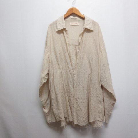 【中古】バーベルオブジェクト barbell object 25SS 3b sh 長袖 シャツ 2 bo-04s06 コットン×シルク ダメージ加工