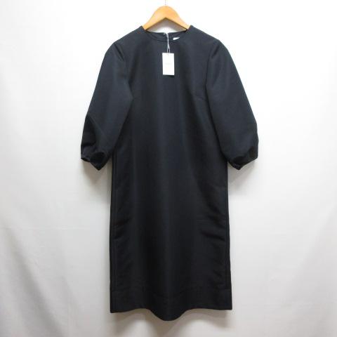 【中古】未使用品 マッキントッシュフィロソフィー ライトグログランサック ワンピース バルーンスリーブ 36 ネイビー