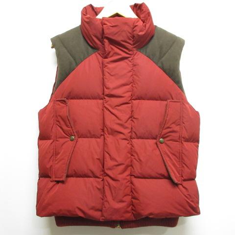 【中古】モンクレール MONCLER GAMME BLEU ガムブルー ダウン ベスト 1 レッド 赤 茶 123914331180 69242 正規 ☆AA★