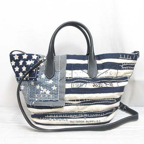 【中古】ポロ ラルフローレン POLO RALPH LAUREN フラッグ キャンバス トート バッグ 星条旗 2WAYショルダー ☆AA★