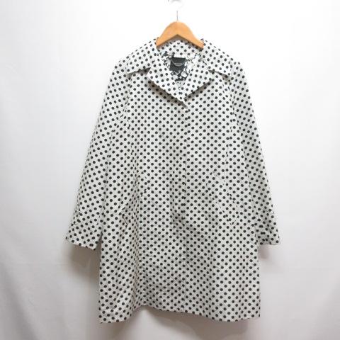 【中古】マックスマーラ ウィークエンドライン MAX MARA WEEKEND LINE ドット柄 ミディアム コート 40 白 ホワイト 黒