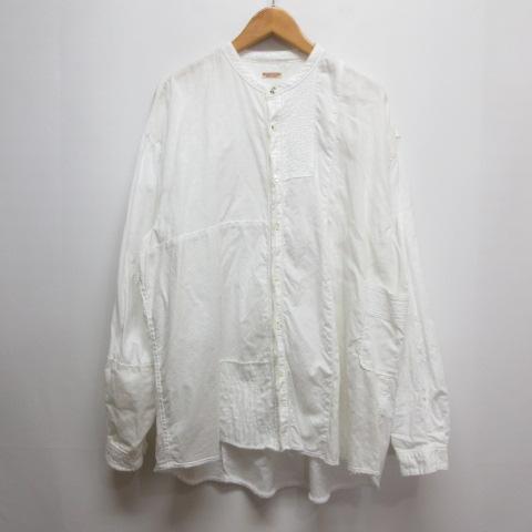 【中古】キャピタル kapital 美品 コットン リネン カトマンズ シャツ 2/M 白 ホワイト K2103LS047 メンズ レディース