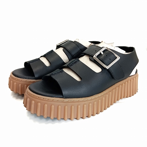 【中古】クラークス clarks トーヒルシーム Torhill Seam 35 1/2 UK3 厚底ヒール サンダル 黒 ブラック レディース
