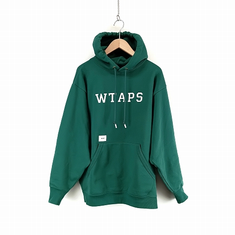 【中古】ダブルタップス WTAPS ACADEMY HOODY プルオーバー パーカー 02 緑 グリーン ★AA☆ メンズ