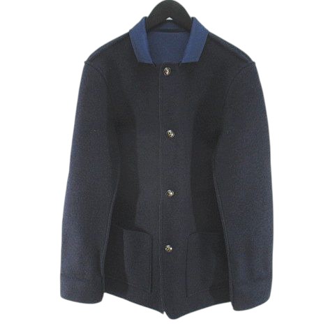 【中古】エムエスジーエム MSGM ジャケット 46 紺系 ネイビー ポケット 毛 ウール 無地 メンズ