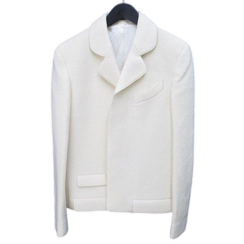 【中古】トムフォード TOM FORD GI1830 T11133 ジャケット 前開き 38 白系 ホワイト イタリア製 毛 ウール 裏地 無地