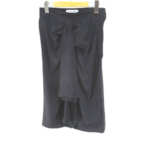 【中古】イヴサンローラン YVES SAINT LAURENT 117088 YG131 膝丈 タイトスカート スカート 絹 シルク 38 黒系