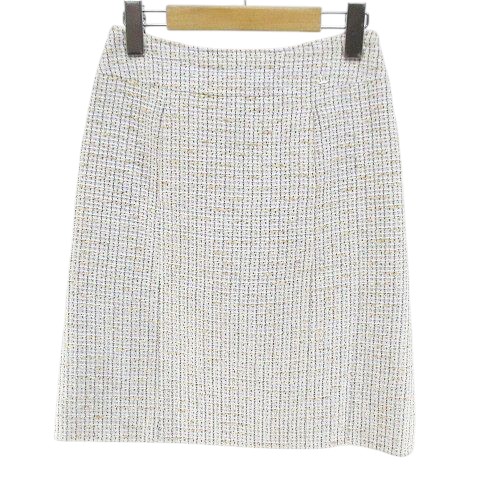 【中古】シャネル CHANEL 01P P23727V14151 M2434 膝丈 台形スカート スカート ツイード CCマーク ココマーク 絹 34