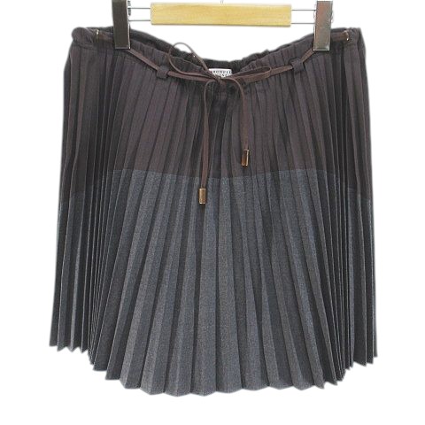 【中古】ブルネロクチネリ BRUNELLO CUCINELLI DS71718 膝上 ミニ プリーツスカート スカート 絹 シルク 38 灰系