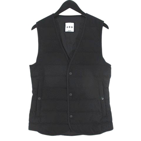 【中古】タトラス TATRAS MTA15S4344 ダウン ベスト ジャケット 2 黒系 ブラック 刺繍 スナップボタン 裏地 毛 ウール