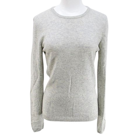 【中古】ブルネロクチネリ BRUNELLO CUCINELLI 長袖 ニット セーター カシミヤ M 灰系 グレー リブ 無地 レディース
