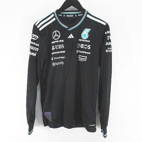 【中古】アディダス MERCEDES-AMG PETRONAS F1チーム ドライバーオーセンティック長袖ジャージー カットソーS 黒