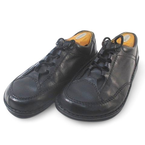 【中古】ビルケンシュトック BIRKENSTOCK バンクーバー レザーシューズ　25.0?p ブラック 黒系 レザー メンズ