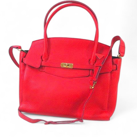 【中古】COCOCELUX GOLD ココセリュックスゴールドトートバッグ ハンド ショルダー 2WAY レッド 赤  レザー