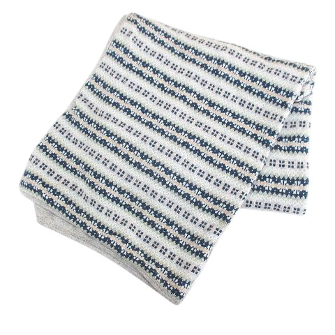 【中古】マーロ malo マフラー ストール ニット カシミヤ 灰系 グレー 総柄 メンズ レディース