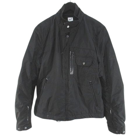 【中古】シーピーカンパニー C.P.COMPANY ジャケット 50 黒系 ブラック ジップアップ ポケット 毛 ウール 無地 メンズ