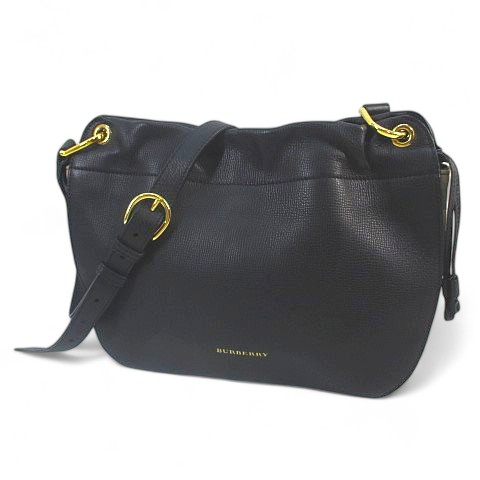 【中古】バーバリー BURBERRY ショルダーバッグ クロスボディ 斜めがけ ノバチェック ハウスチェック柄 ロゴ ブラック