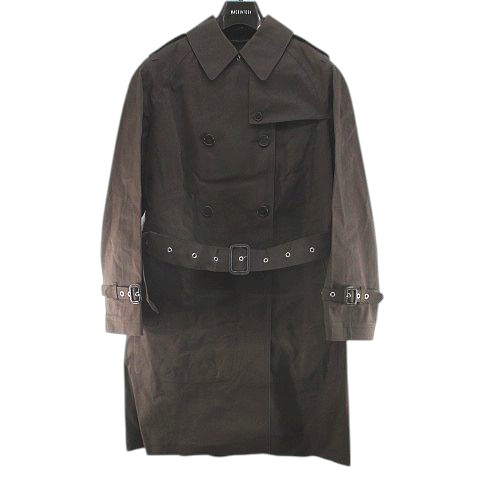 【中古】マッキントッシュ MACKINTOSH SCOTLAND トレンチコート ロング丈 34 茶系 ダークブラウン 無地