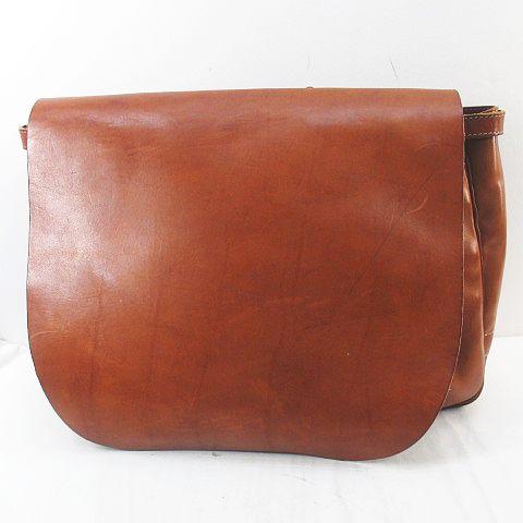 【中古】スロウ SLOW ショルダーバッグ 2WAY ブラウン 茶系 レザー 日本製 大き目 メンズ