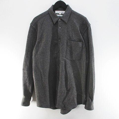 【中古】コムデギャルソンシャツ COMME des GARCONS SHIRT D-TK9210 長袖 シャツ S チャコールグレー ミックス ボタン