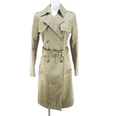 【中古】ヴェルサーチ ヴェルサーチェ VERSACE 1011711 1A01718 トレンチコート ロング丈 38 ベージュ系 イタリア製