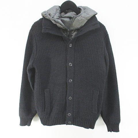 【中古】ザノーネ ZANONE 7ETJP1 ZC240 カーディガン ニット ダウンベスト 48 紺系 ネイビー イタリア製 ライナー 毛