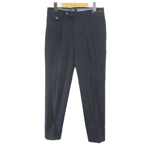 【中古】ピーティーゼロウーノ PT01 GENTLEMAN FIT STRECH テーパードパンツ ロング丈 ジップフライ 44 紺系 ネイビー