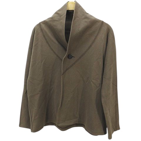 【中古】ヨーガンレール JURGEN LEHL 長袖 カーディガン M 茶系 ブラウン ヘチマカラー 無地 レディース