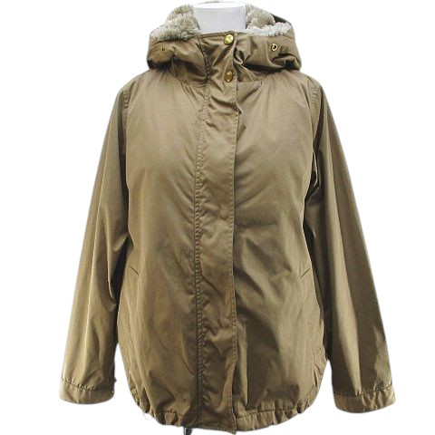 【中古】スローブ イエナ マウンテンパーカー ジャケット 36 茶系 ブラウン 無地 ジップアップ ボア 中綿 ライナー付