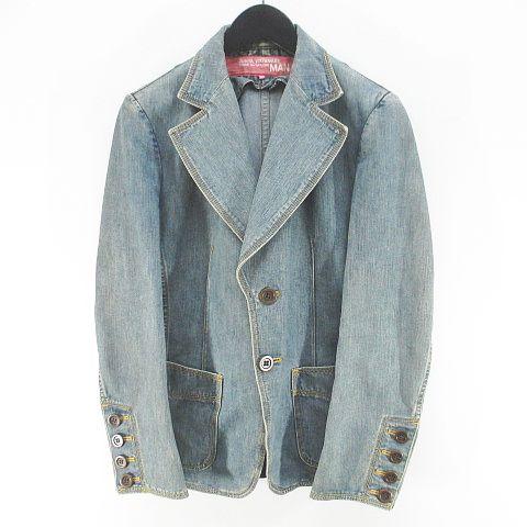 【中古】ジュンヤワタナベマン コムデギャルソン UO-J019 AD2004 テーラード ジャケット デニムジャケット M ブルー