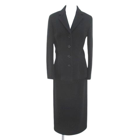 【中古】ドルチェ&ガッバーナ ドルガバ DOLCE&GABBANA セットアップ ジャケット ロング丈 タイトスカート 40 黒