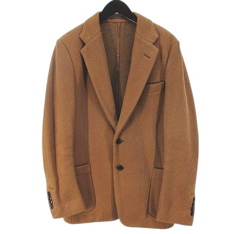 【中古】トゥモローランド ウール コットン ジャージ シングルブレステッド2B ジャケット 46 ブラウン テーラード